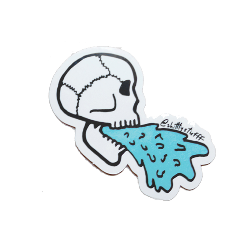 Barfing Skull Sticker